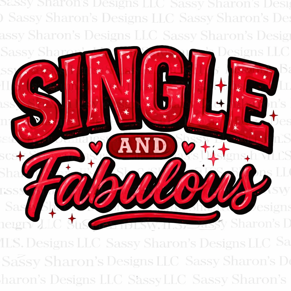 Single and Fabulous Transfer ONLY – Sassy Sharon's Designs